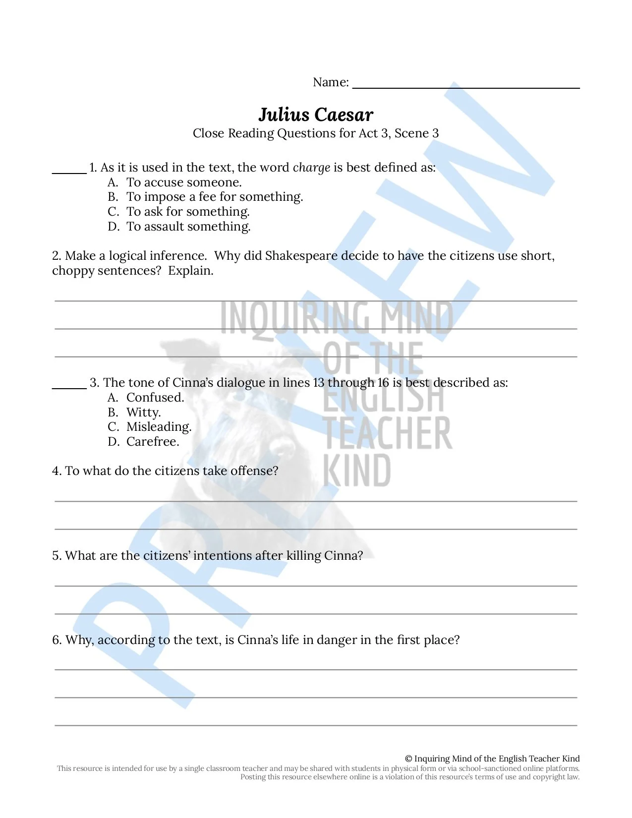 Julius Caesar Act 3 Quiz and Close Reading Analysis Worksheets Bundle ...