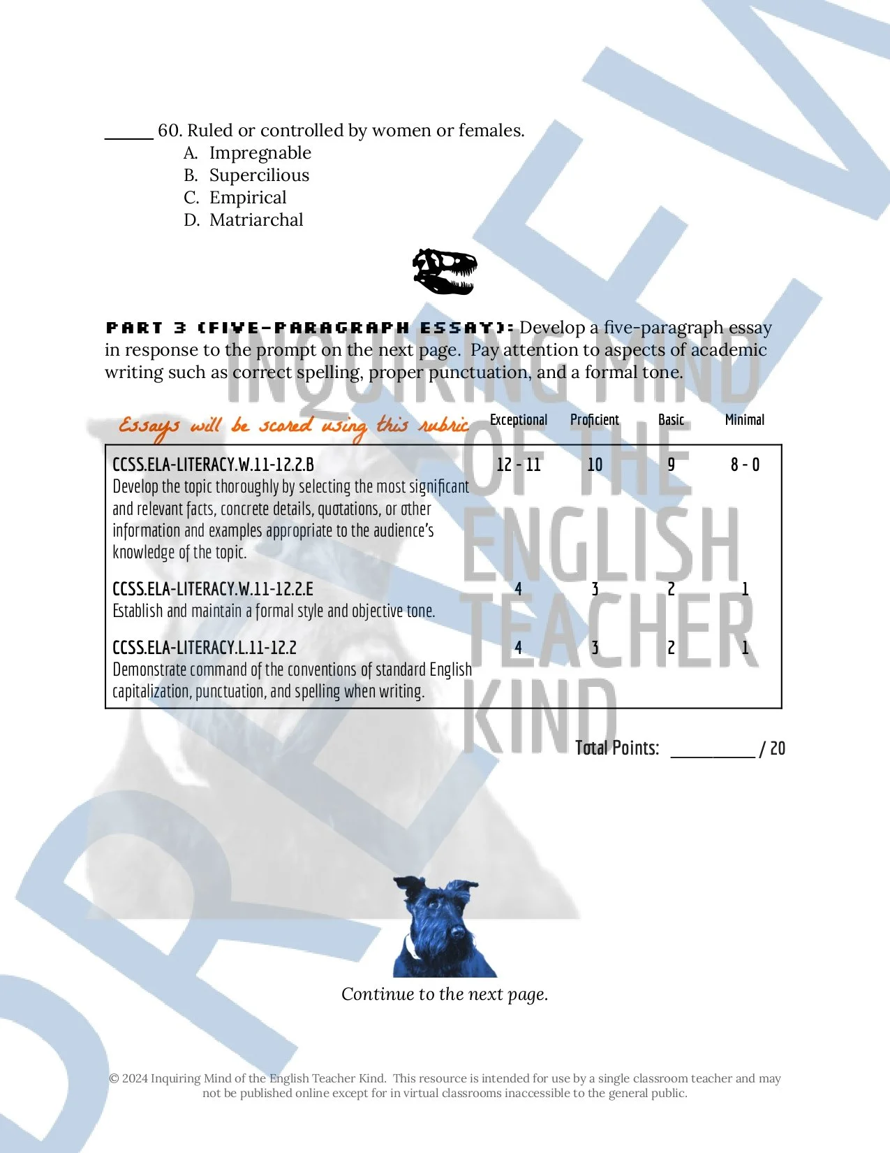 Jurassic Park by Michael Crichton Test and Answer Key with Study Guide ...