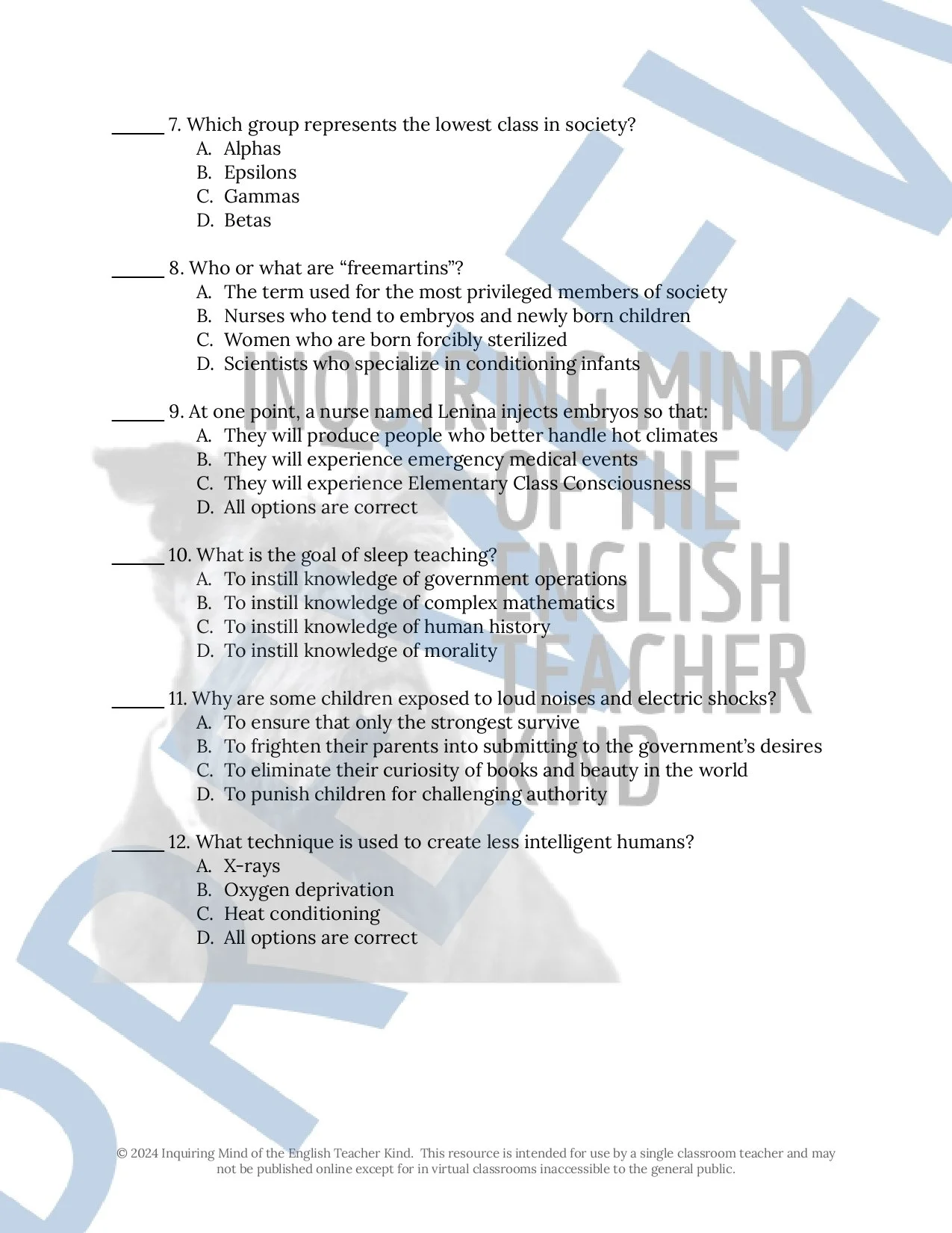 Brave New World Quiz and Vocabulary Games Bundle (Chapters 1 and 2 ...