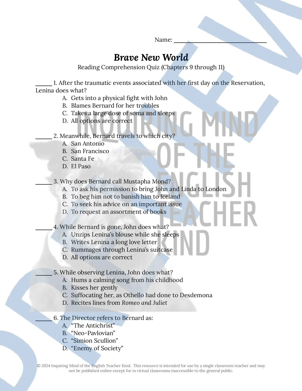 Brave New World Quiz and Vocabulary Games Bundle (Chapters 9, 10, and ...