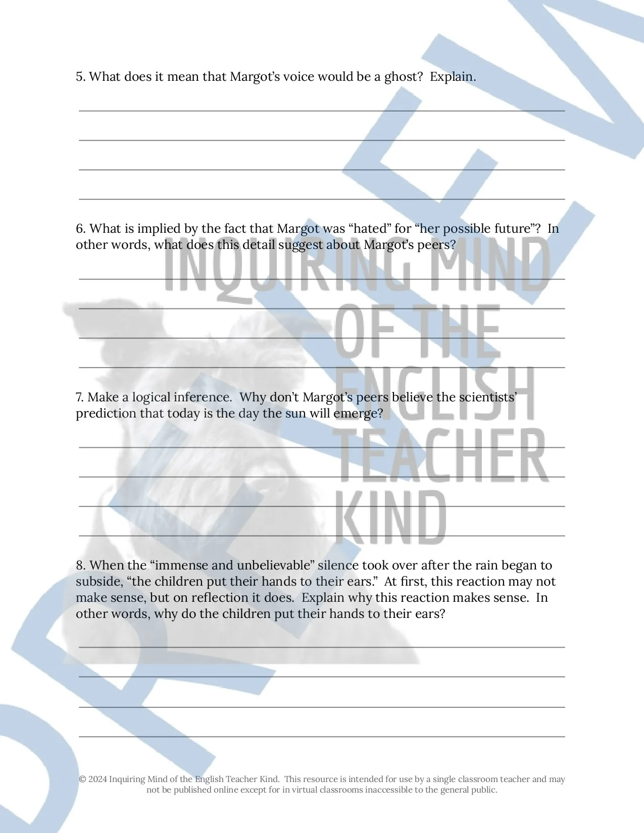 "All Summer in a Day" by Ray Bradbury Quiz, Close Reading, and ...