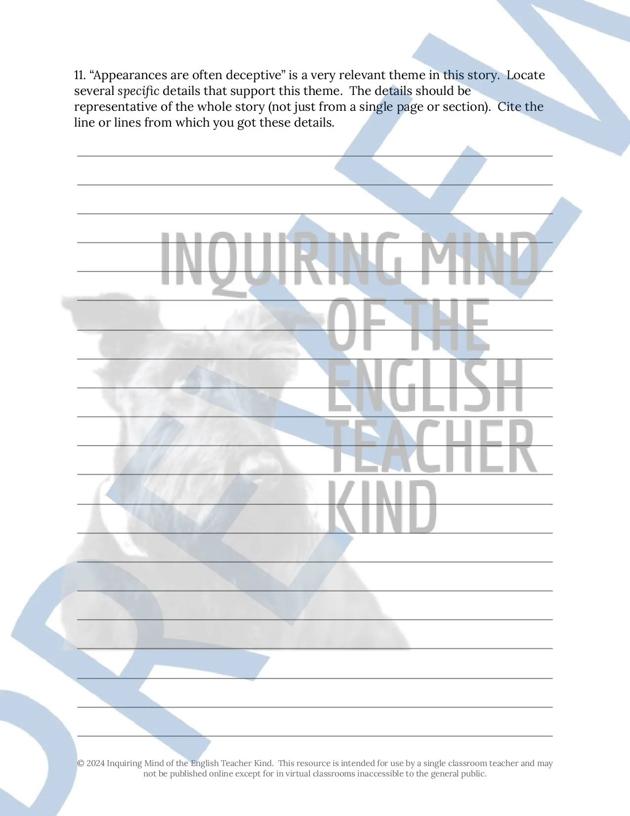 "The Landlady" by Roald Dahl Quiz, Close Reading Worksheet, and ...
