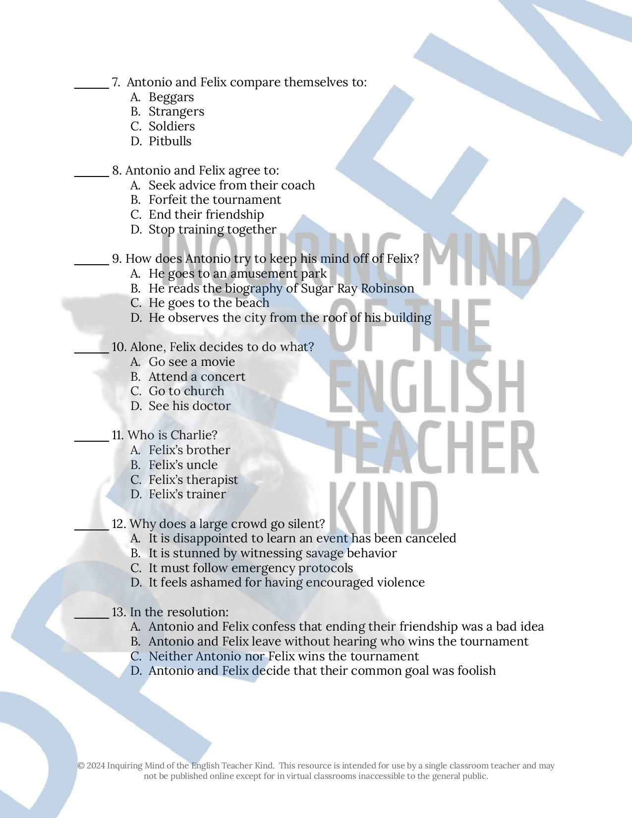"Amigo Brothers" by Piri Thomas Quiz, Close Reading Worksheet, and ...