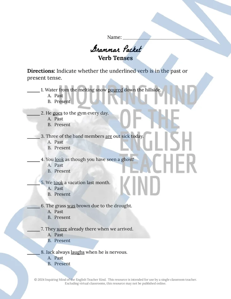 Grammar Practice Worksheet on Pronoun-Antecedent Agreement for High ...