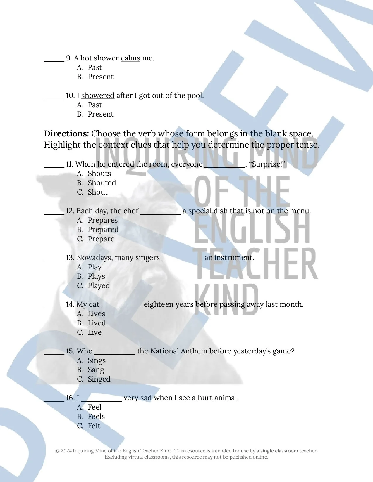 Grammar Practice Worksheet on Pronoun-Antecedent Agreement for High ...