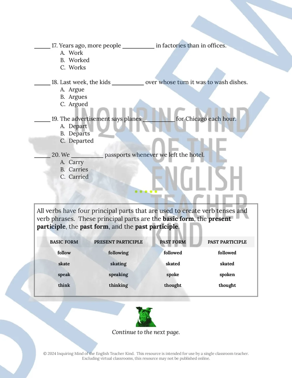 Grammar Practice Worksheet on Pronoun-Antecedent Agreement for High ...