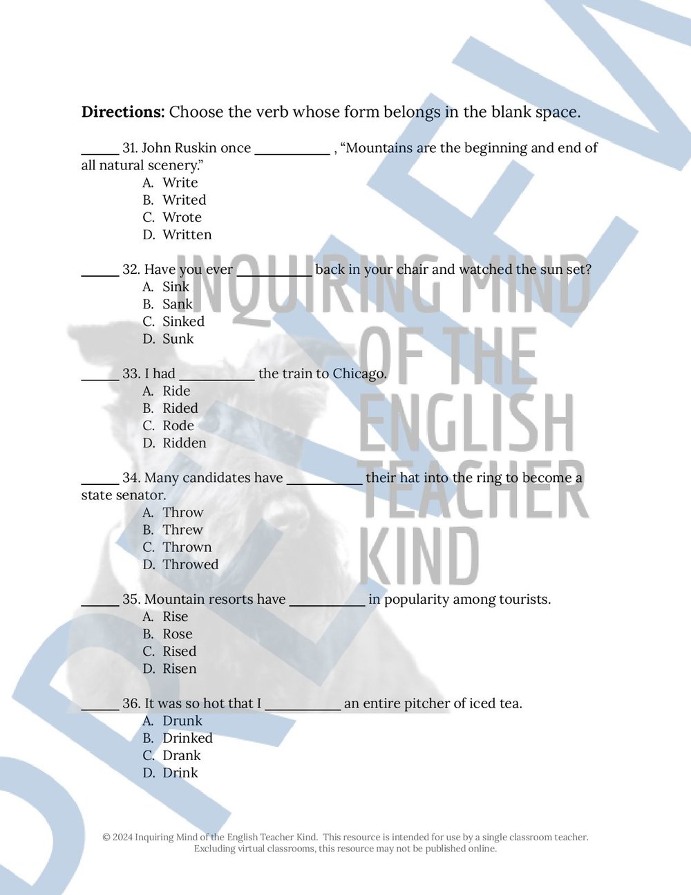 Grammar Practice Worksheet on Pronoun-Antecedent Agreement for High ...