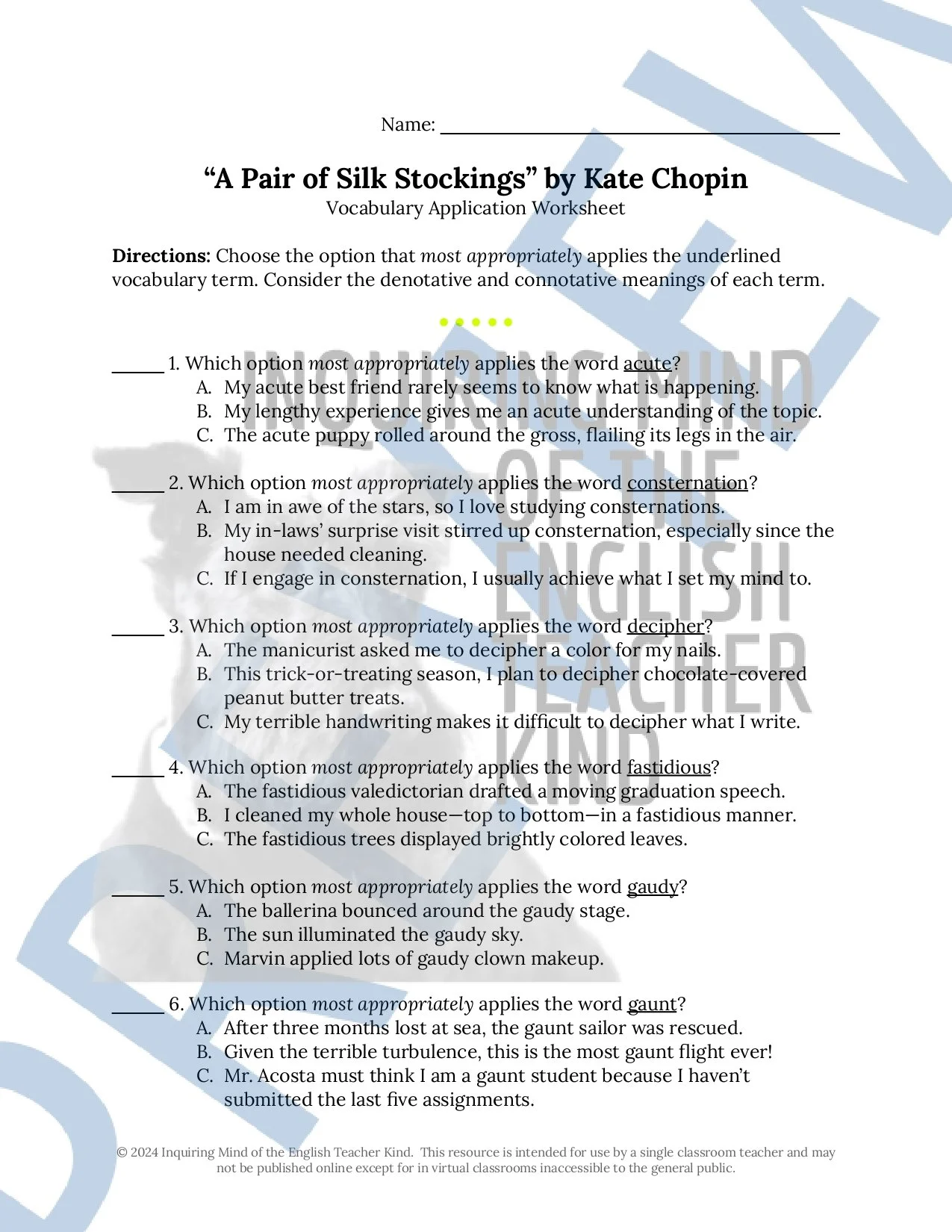 Short Stories by Kate Chopin Quizzes, Close Reading Activities, and ...