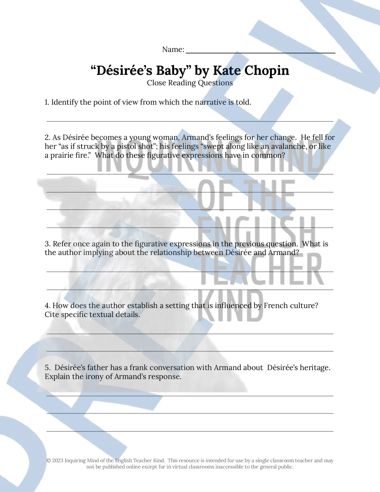 Short Stories by Kate Chopin Quizzes, Close Reading Activities, and ...