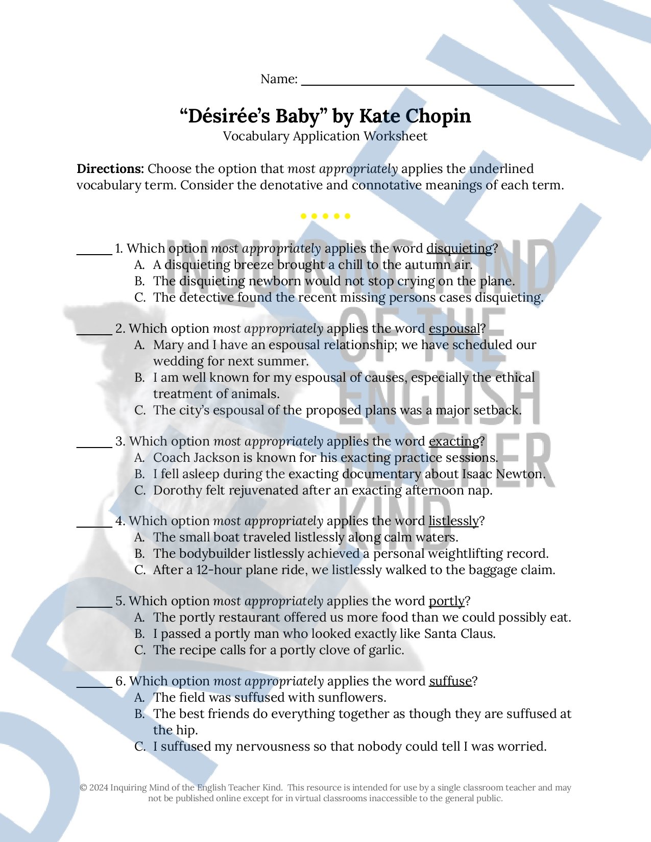 Short Stories by Kate Chopin Quizzes, Close Reading Activities, and ...