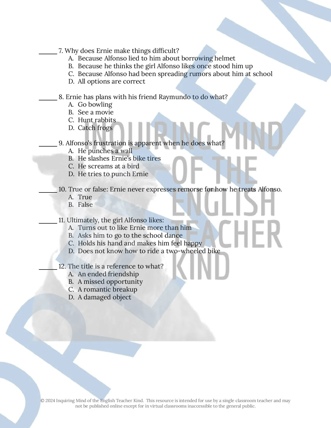 Short Stories by Gary Soto Quizzes, Close Reading Activities, and ...