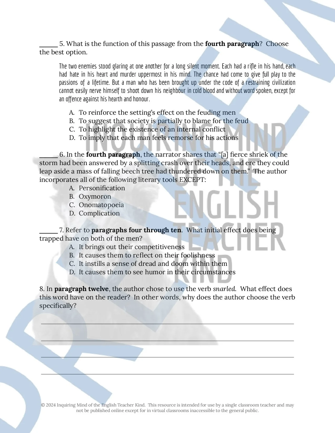 Short Stories by Saki - Quizzes, Close Reading Activities, and ...