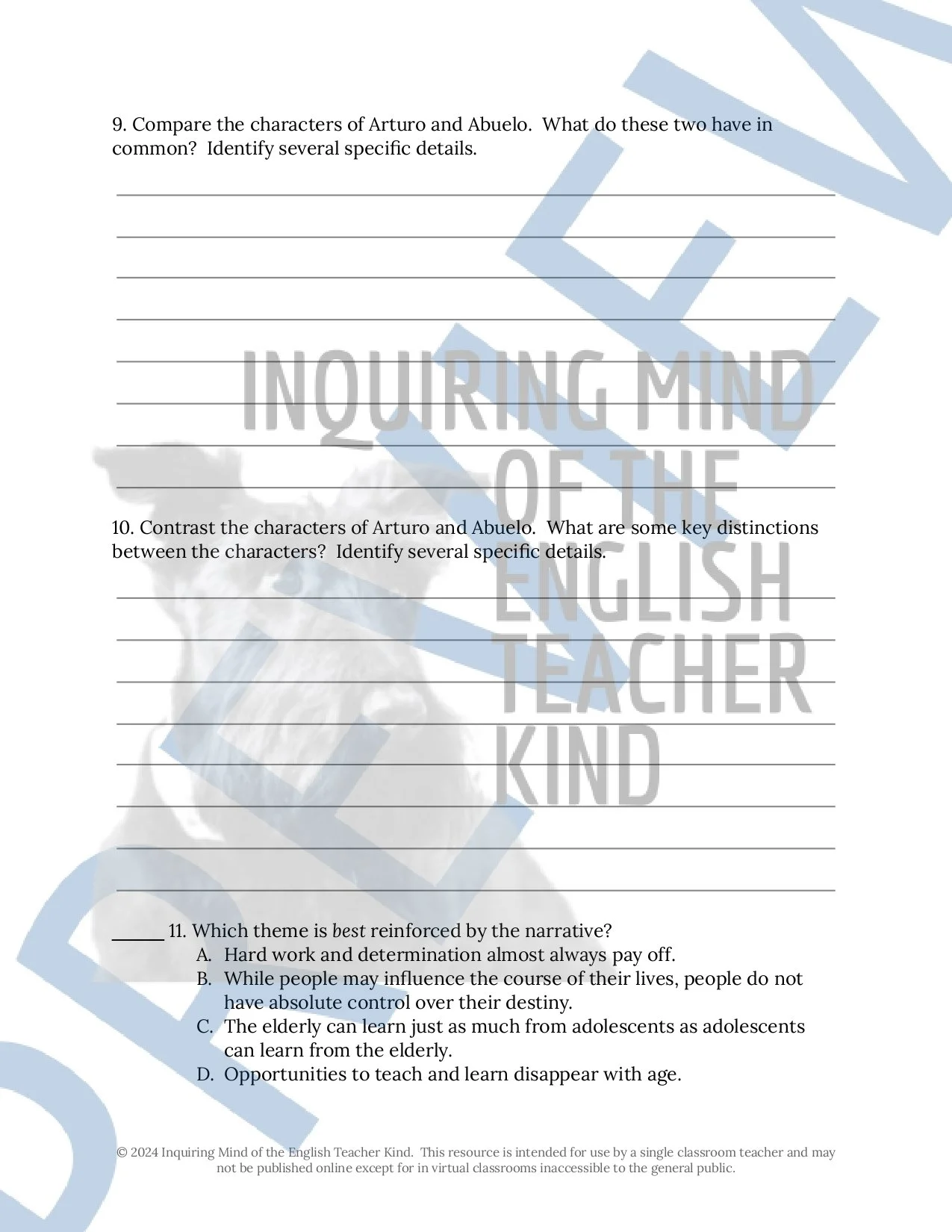 "An Hour with Abuelo" Quiz, Close Reading Activity, and Vocabulary ...