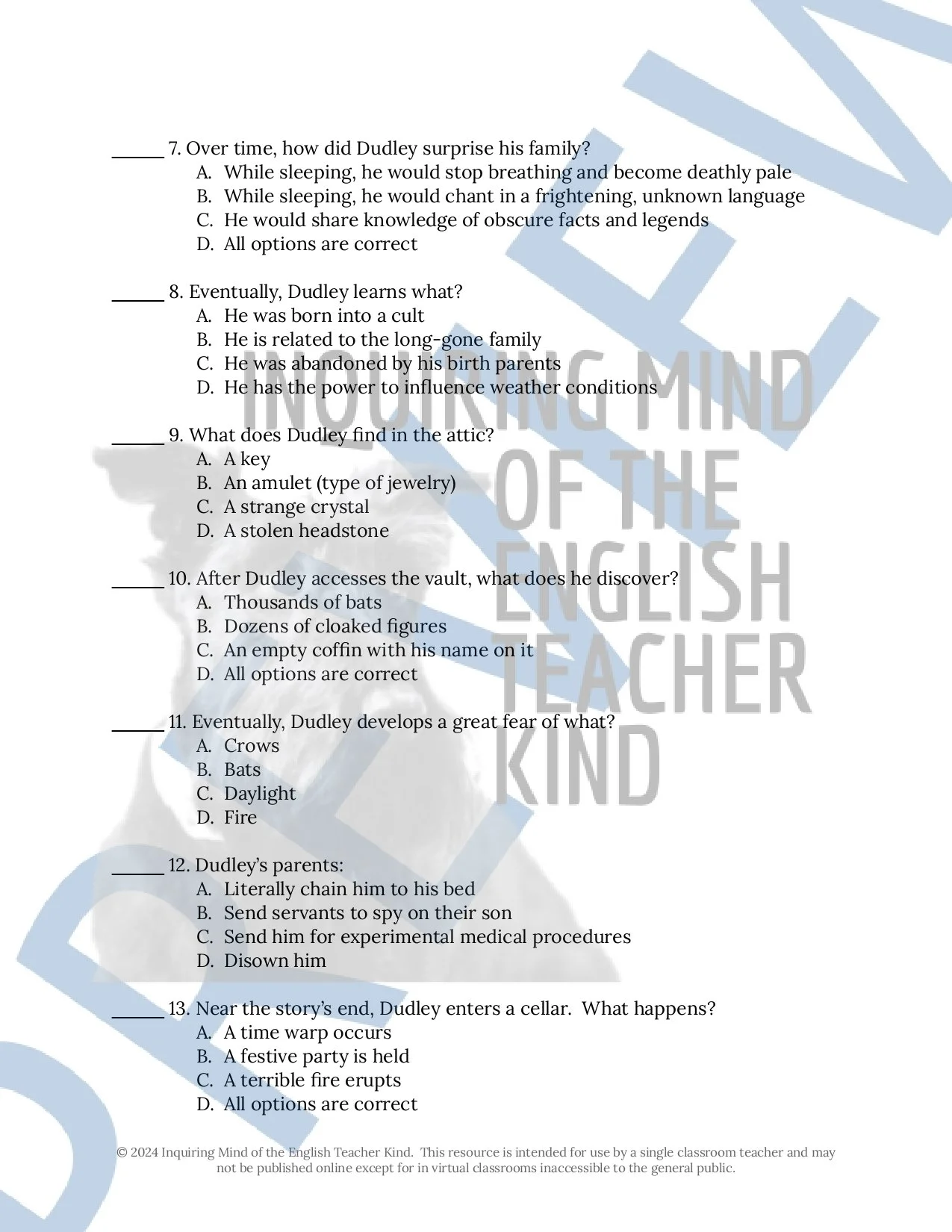 "The Tomb" by H.P. Lovecraft Quiz, Close Reading Activity, and ...