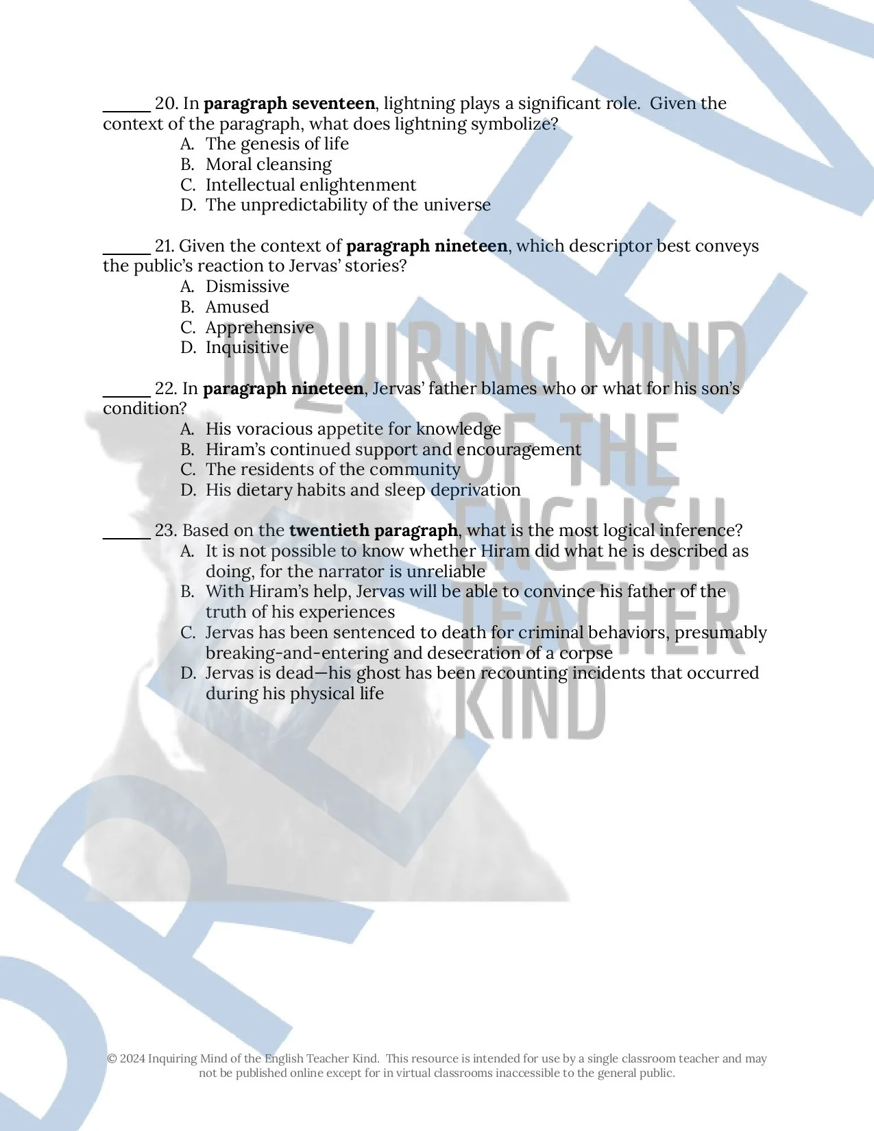 "The Tomb" by H.P. Lovecraft Quiz, Close Reading Activity, and ...