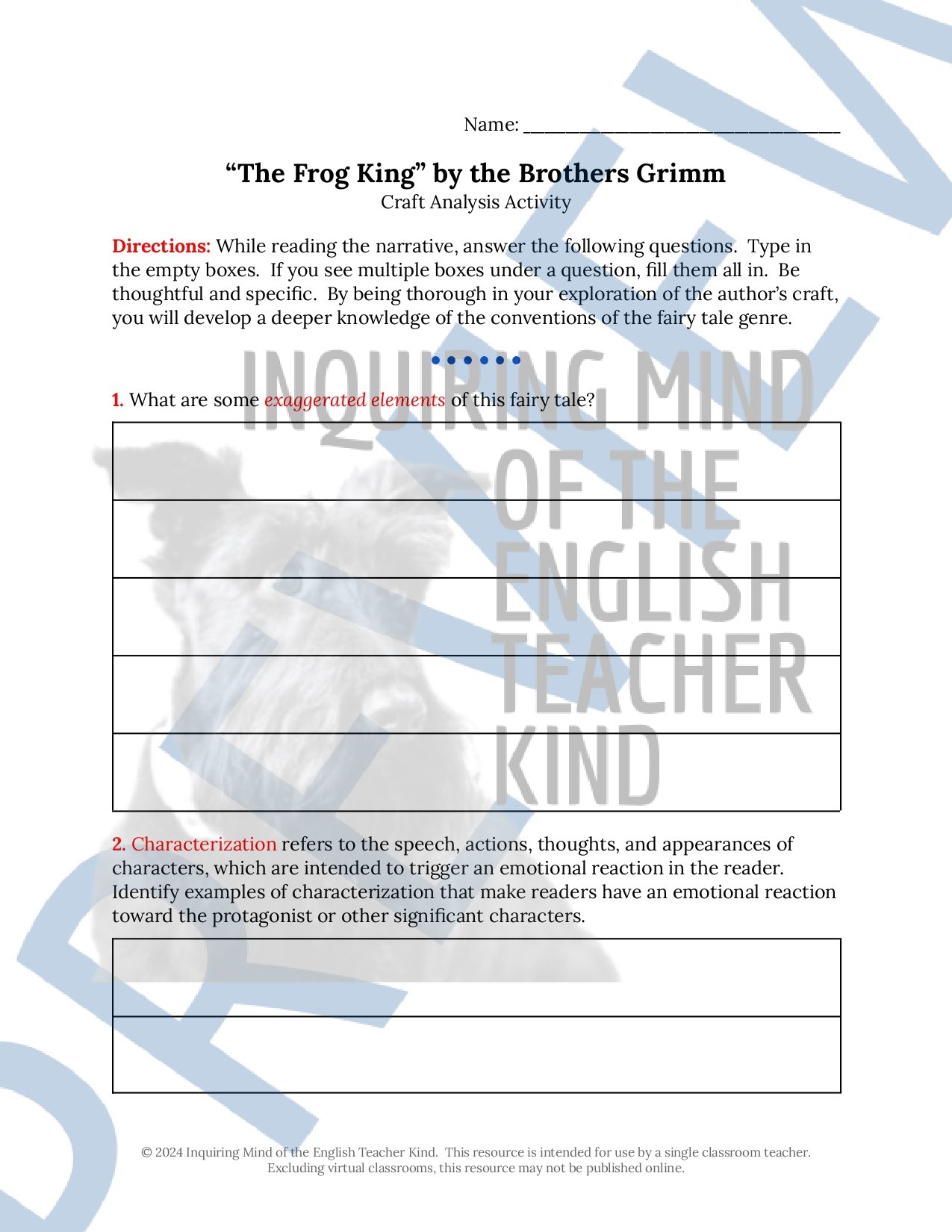 High School Creative Writing Unit Plan for Modified and Modern Fairy ...