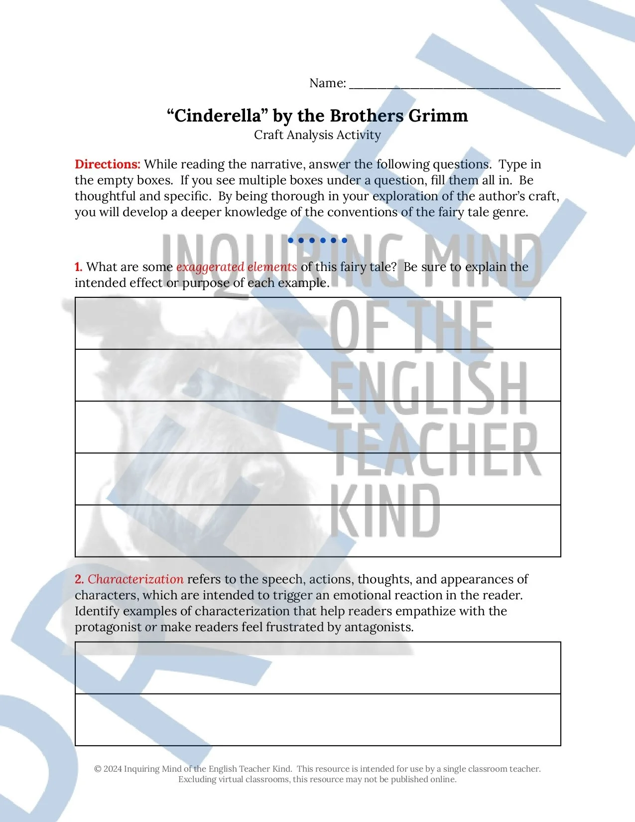 High School Creative Writing Unit Plan for Modified and Modern Fairy ...