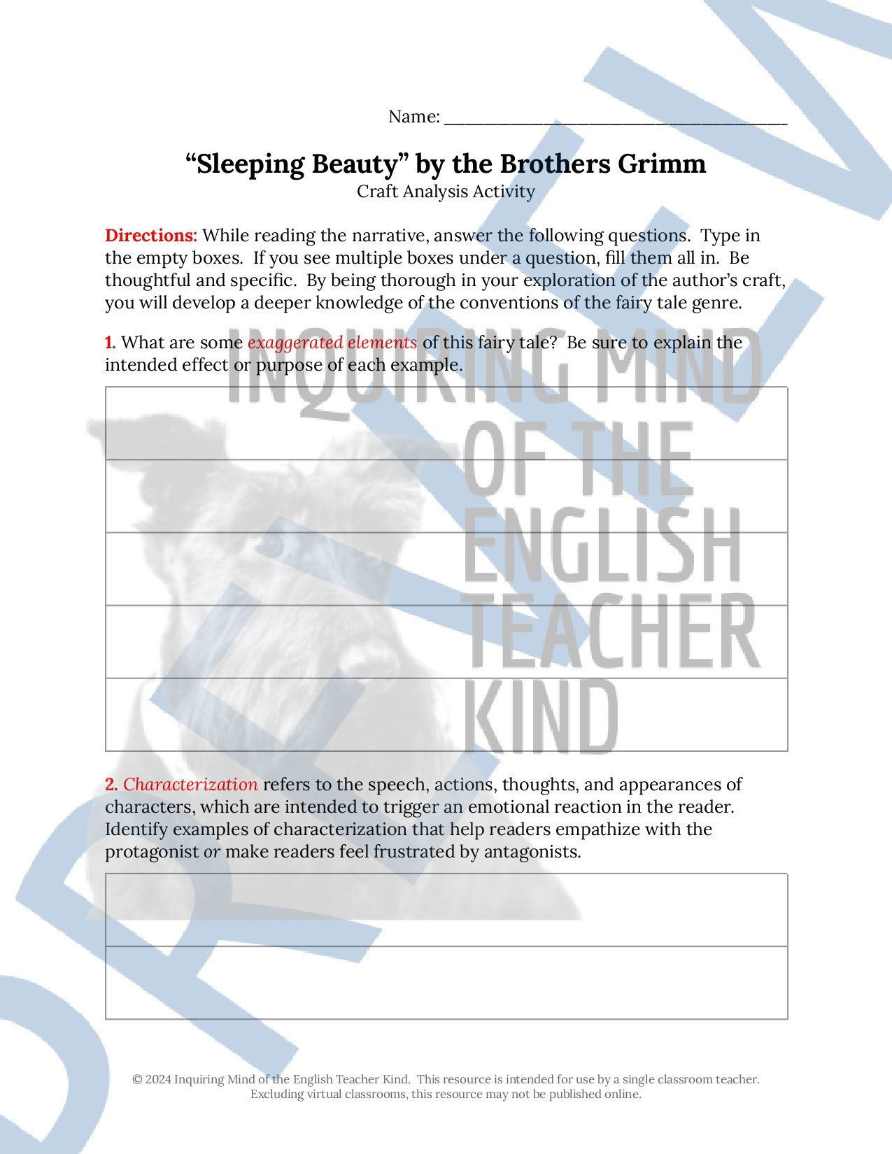 High School Creative Writing Unit Plan for Modified and Modern Fairy ...