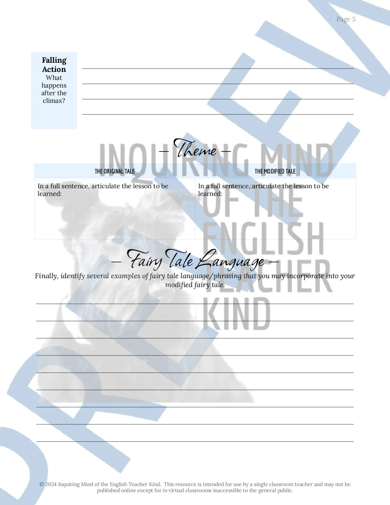 High School Creative Writing Unit Plan for Modified and Modern Fairy ...