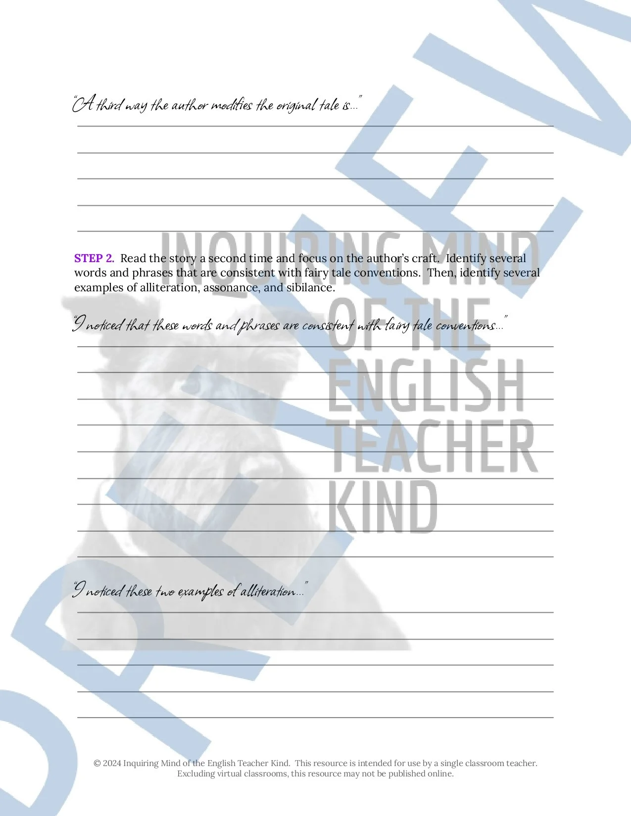 High School Creative Writing Unit Plan for Modified and Modern Fairy ...