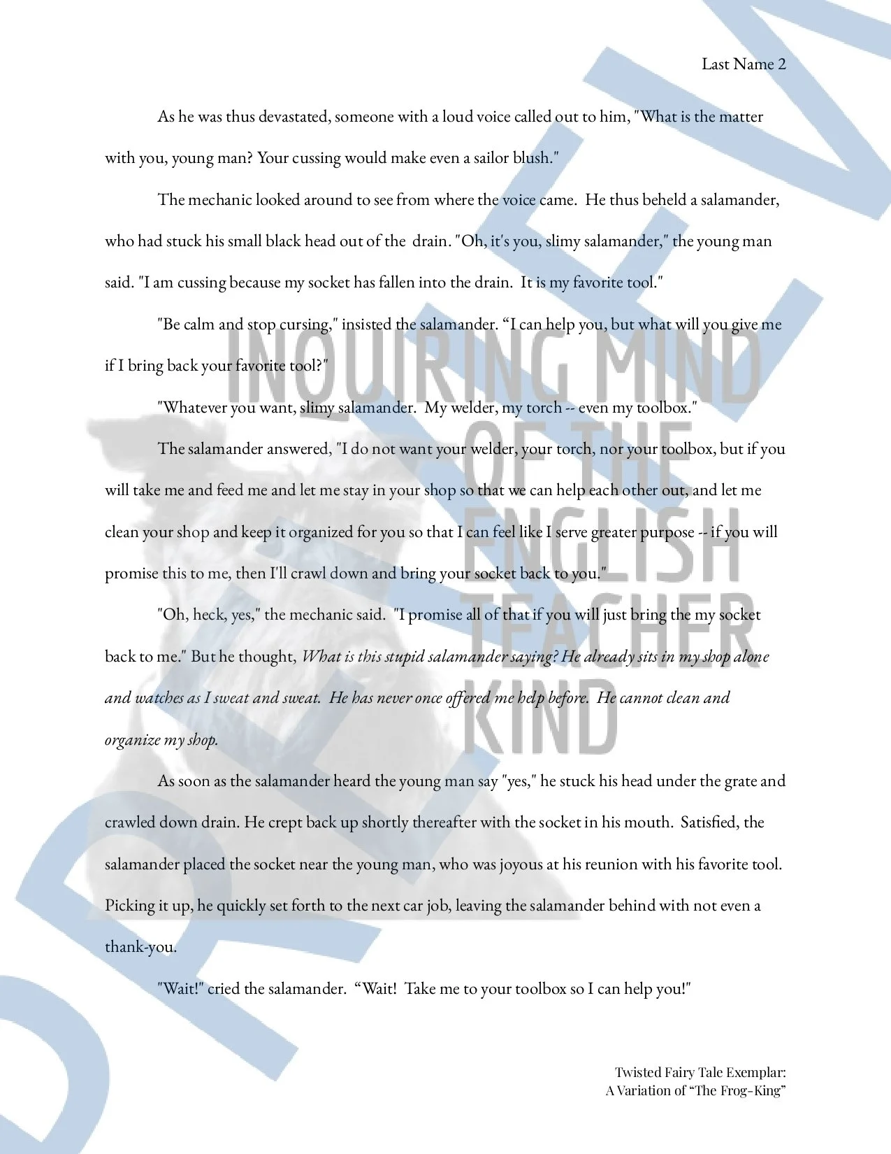 High School Creative Writing Unit Plan for Modified and Modern Fairy ...