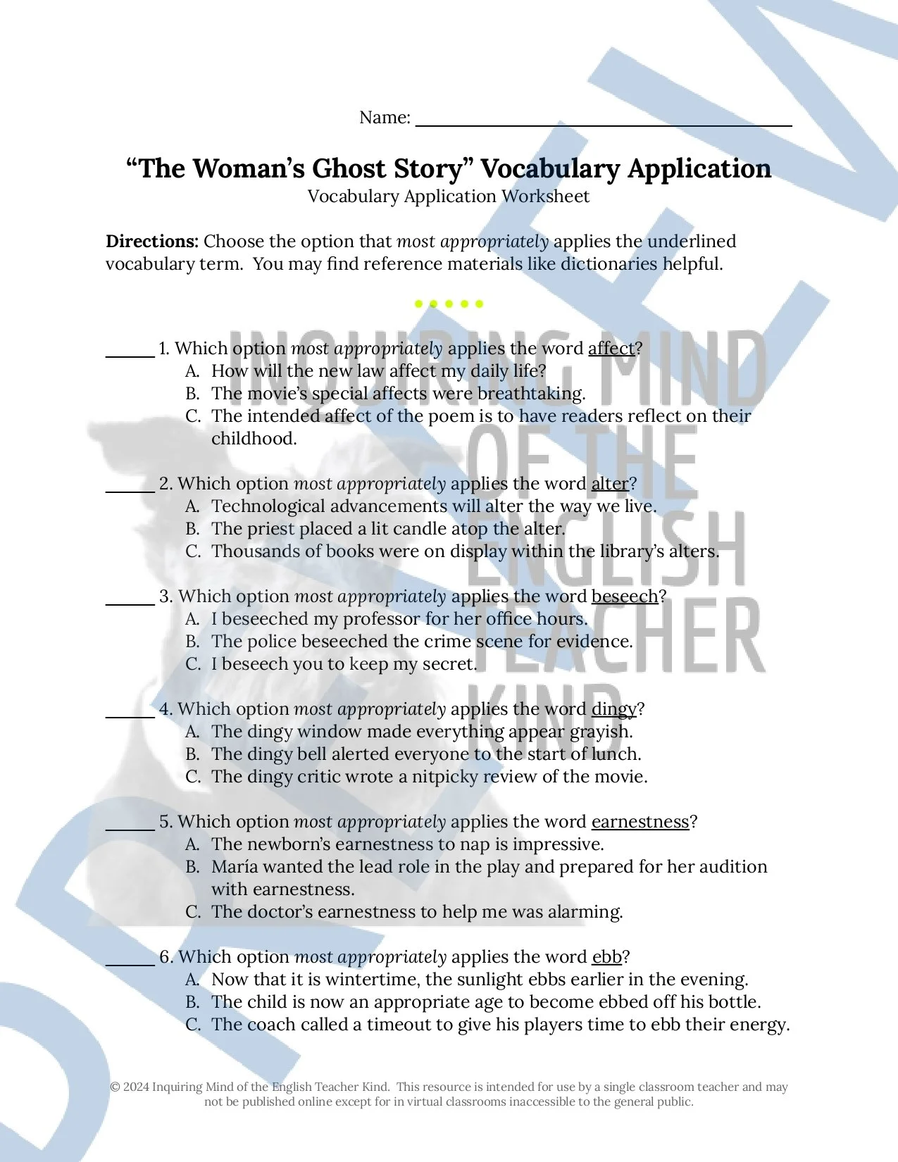 "The Woman's Ghost Story" by Algernon Blackwood Quiz, Close Reading ...