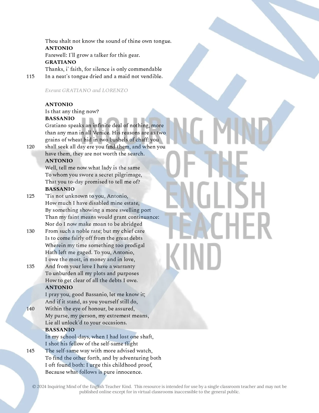 The Merchant of Venice Act 1 Quiz, Close Readings, and Vocabulary Games ...