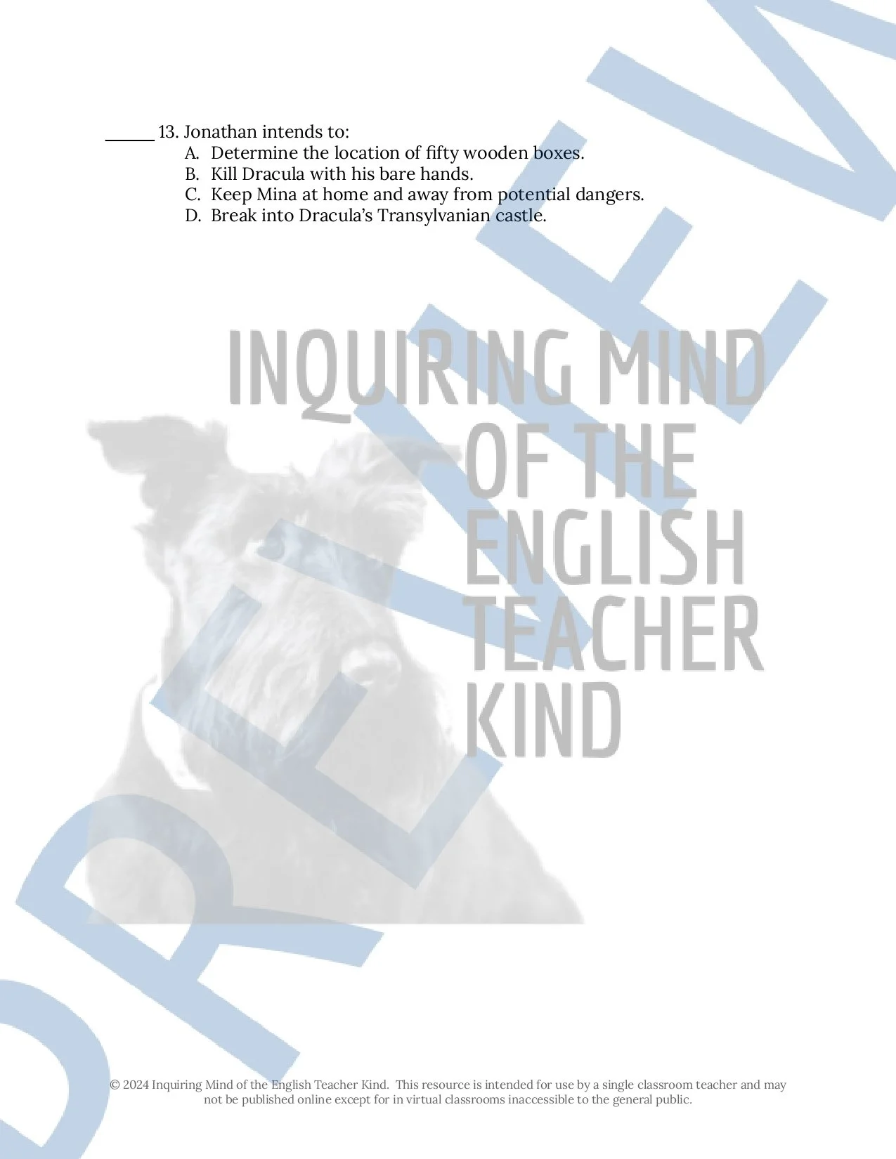 Dracula by Bram Stoker Chapters 14-17 Quiz, Close Reading Inference ...