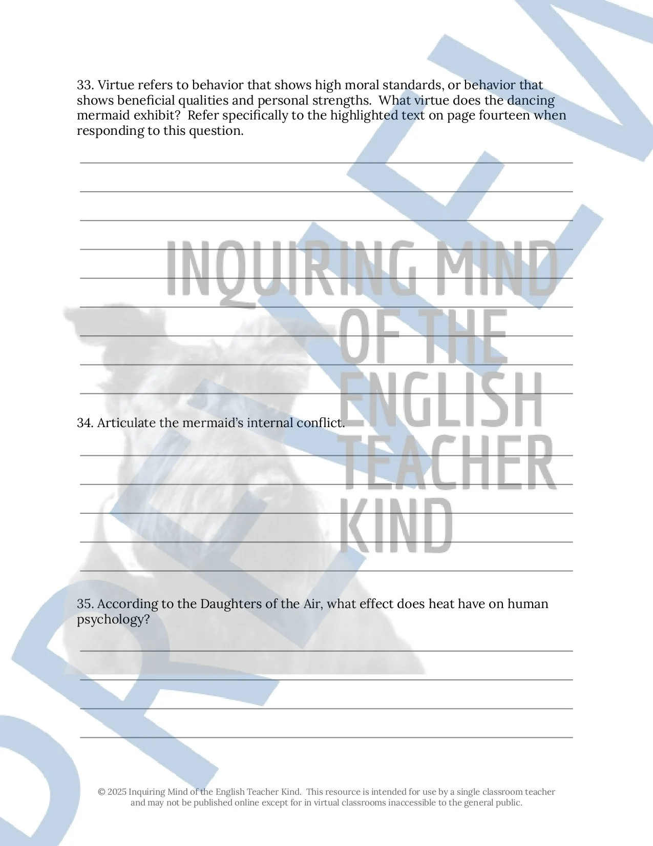 "The Little Mermaid" Quiz, Close Reading Activities, and Vocabulary ...