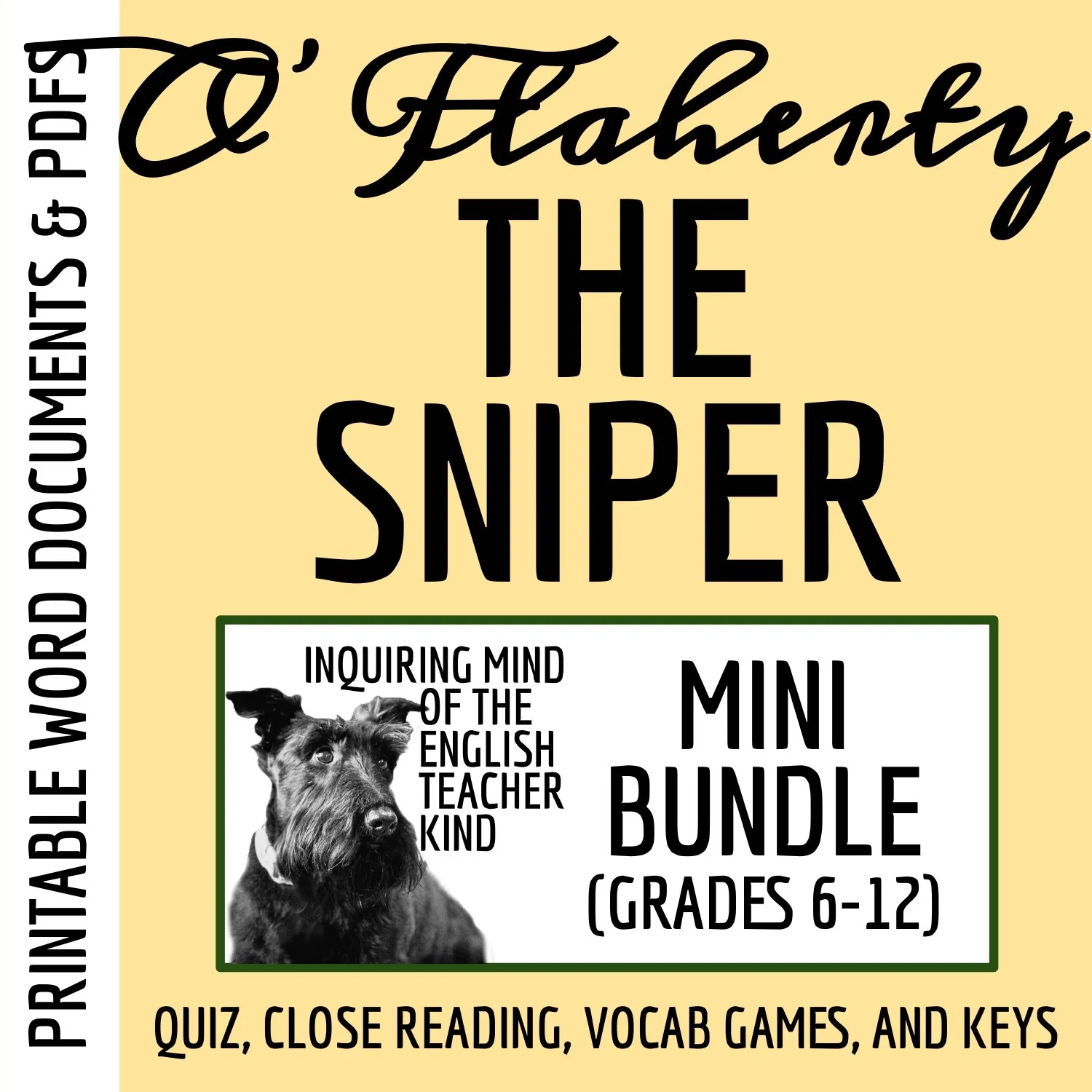"The Sniper" by Liam O'Flaherty Quiz, Close Reading, and Vocabulary ...