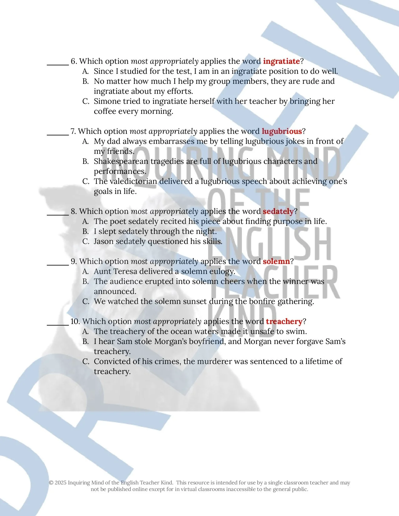 The Handmaid's Tale Vocabulary Development Games and Activities Bundle ...