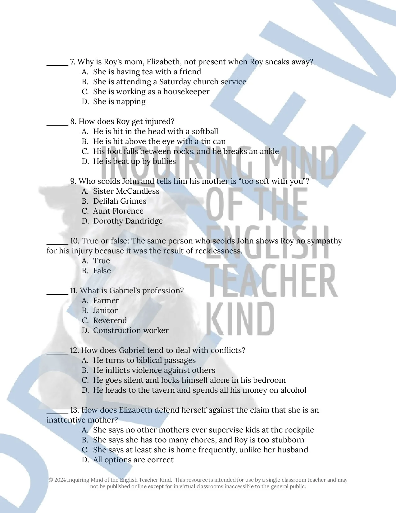 "The Rockpile" by James Baldwin Quiz, Close Reading, and Vocabulary ...