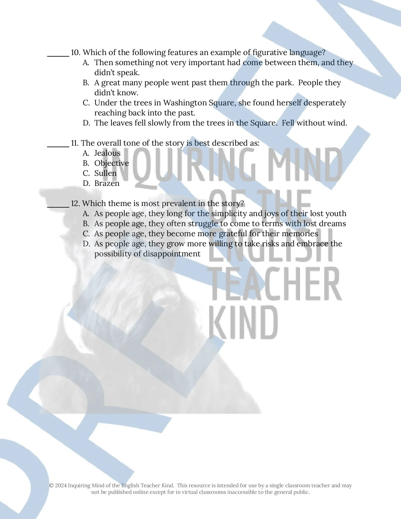 "Early Autumn" by Langston Hughes Quiz, Close Reading Analysis ...