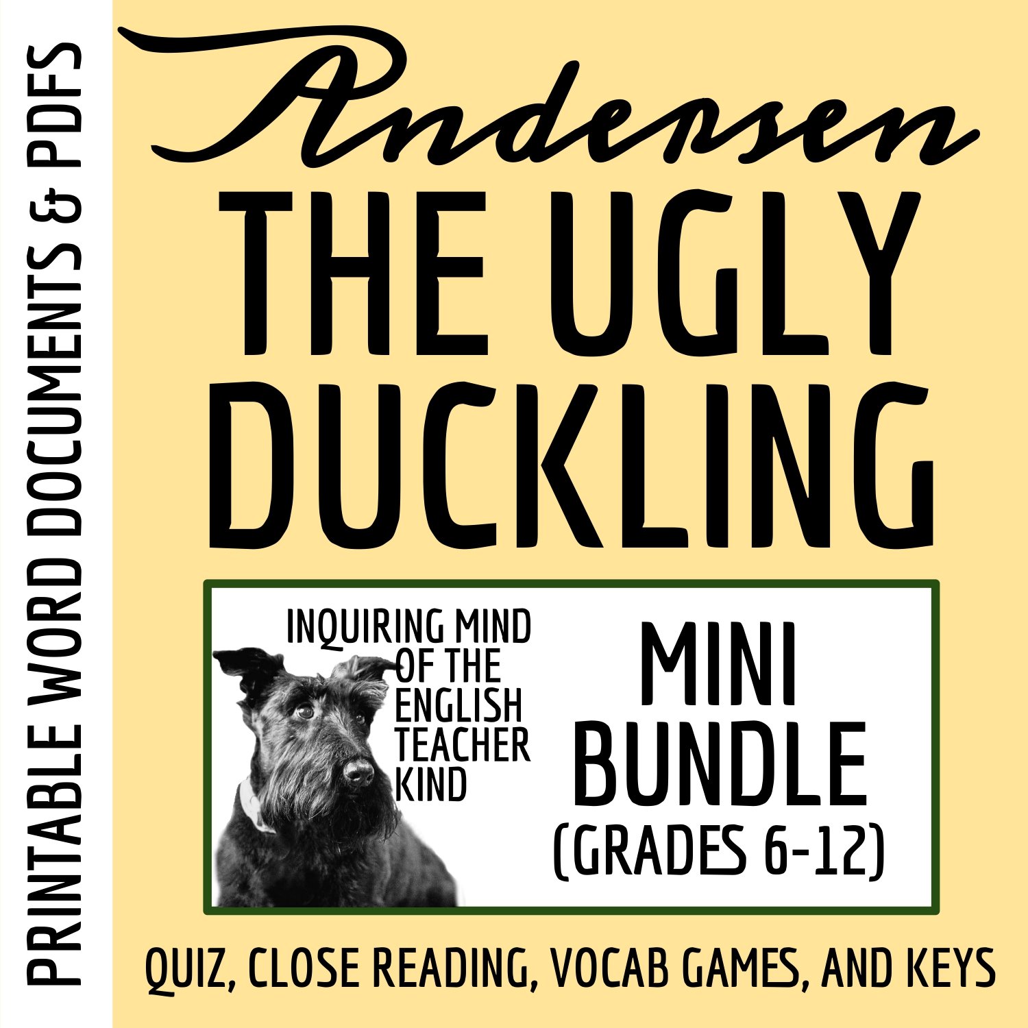 "The Ugly Duckling" Quiz, Close Reading Worksheet, and Vocabulary Games ...