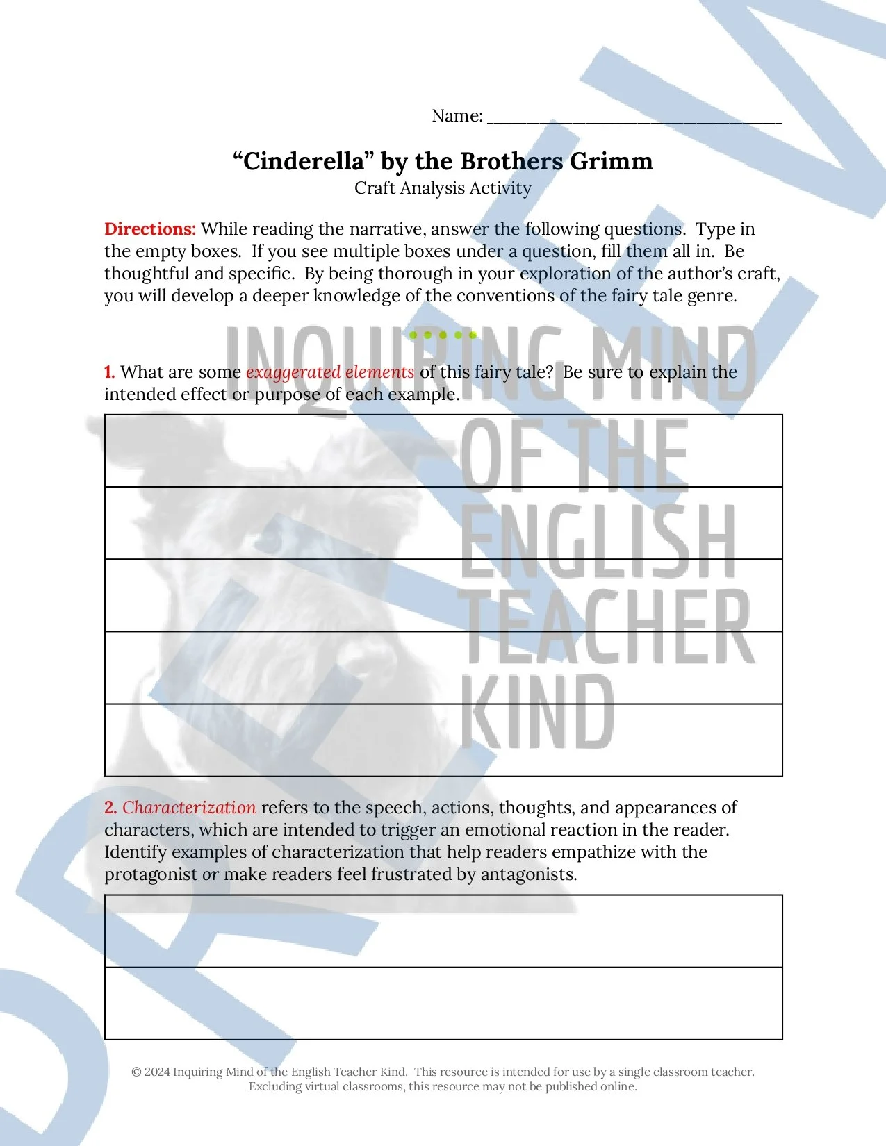 "Cinderella" by the Brothers Grimm Quiz, Close Reading, and Vocabulary ...