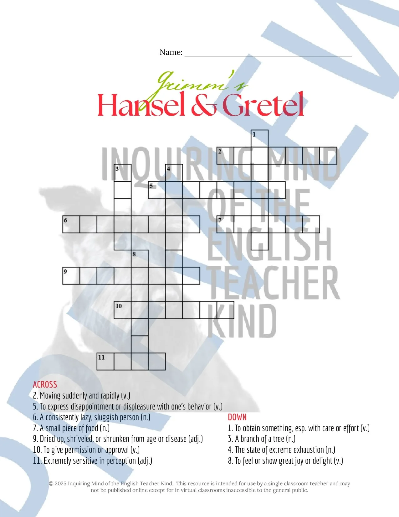 "Hansel and Gretel" by the Brothers Grimm Quiz, Close Reading, and ...