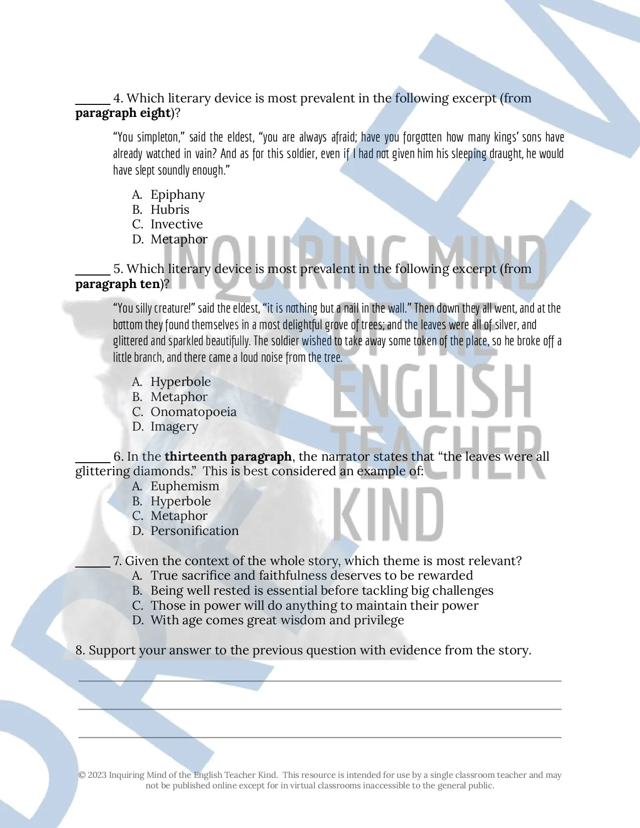 "The Twelve Dancing Princesses" Quiz, Close Reading Activity, and ...