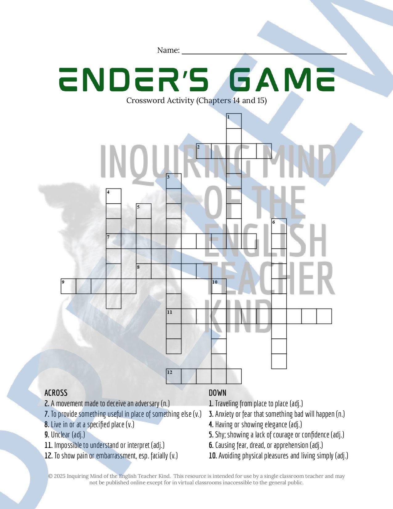 Ender's Game Bundle of Quizzes, Worksheets, Research Projects, Test ...