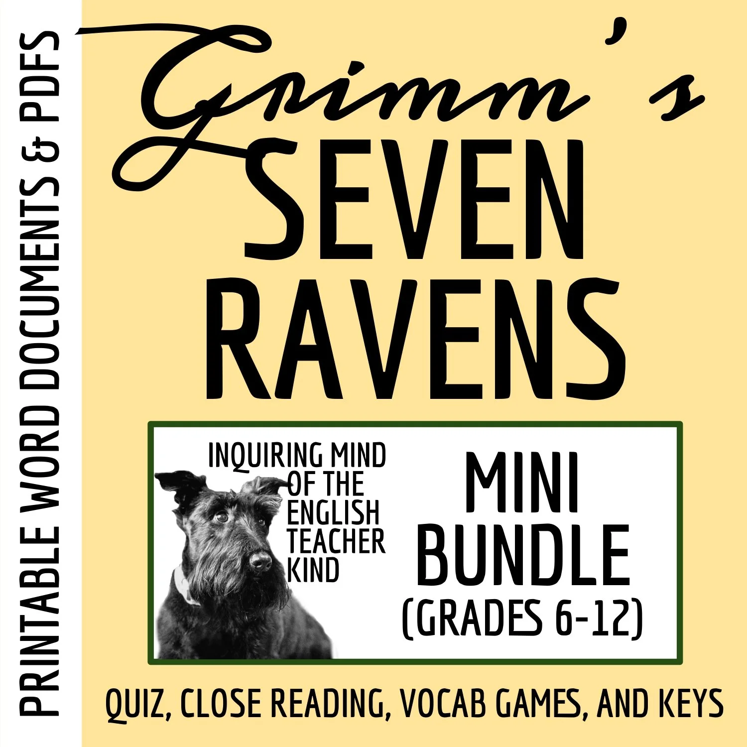 "The Seven Ravens" by the Brothers Grimm Quiz, Close Reading Activity ...