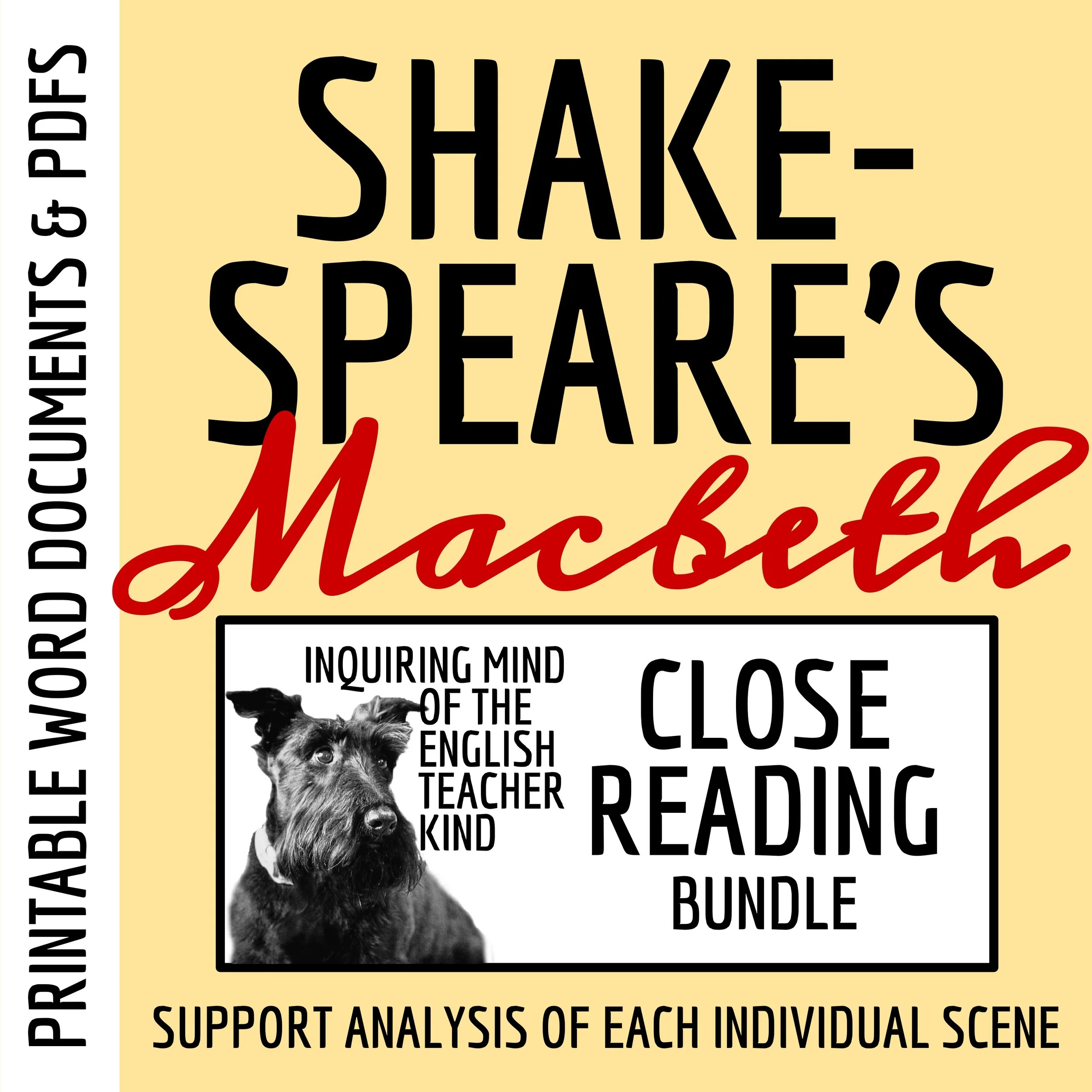 Macbeth Close Reading Analysis Worksheets and Answer Keys Bundle for ...