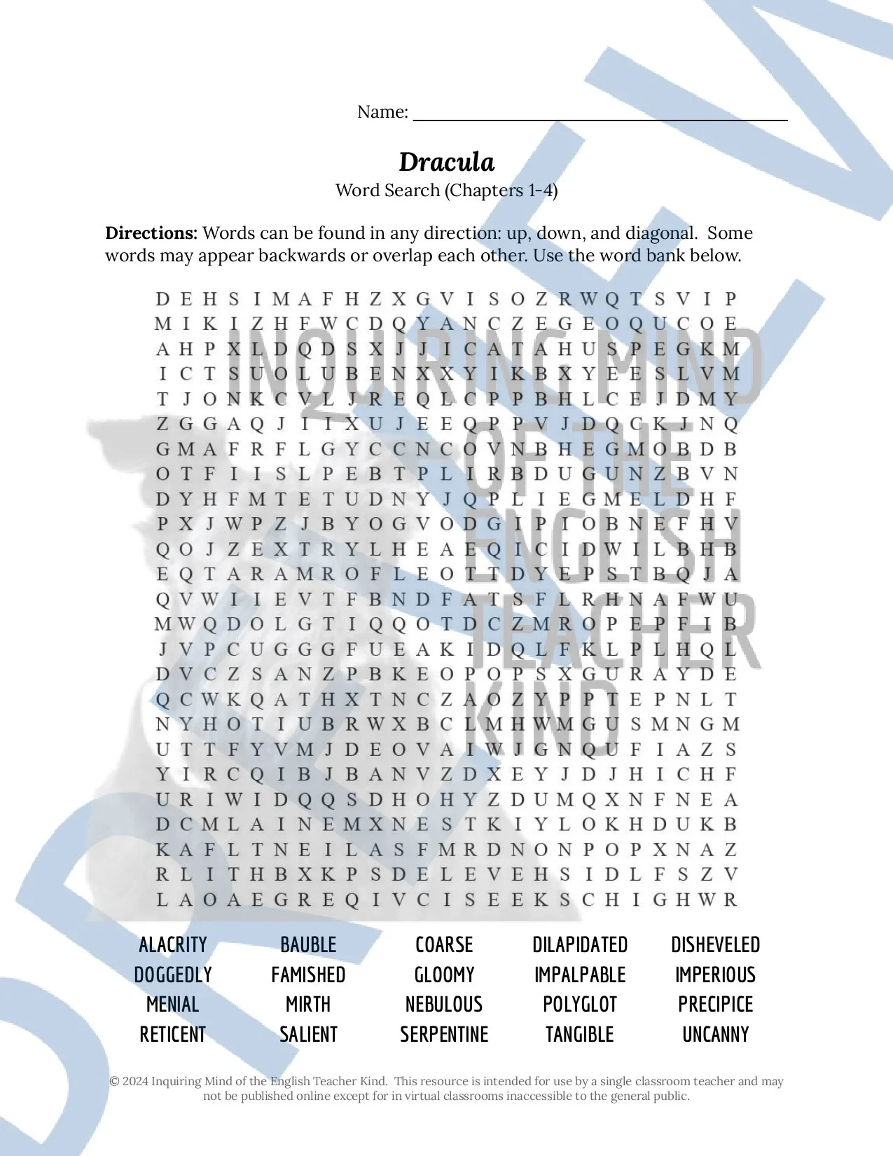 Dracula by Bram Stoker Chapters 1-4 Quiz, Close Reading Worksheets, and ...