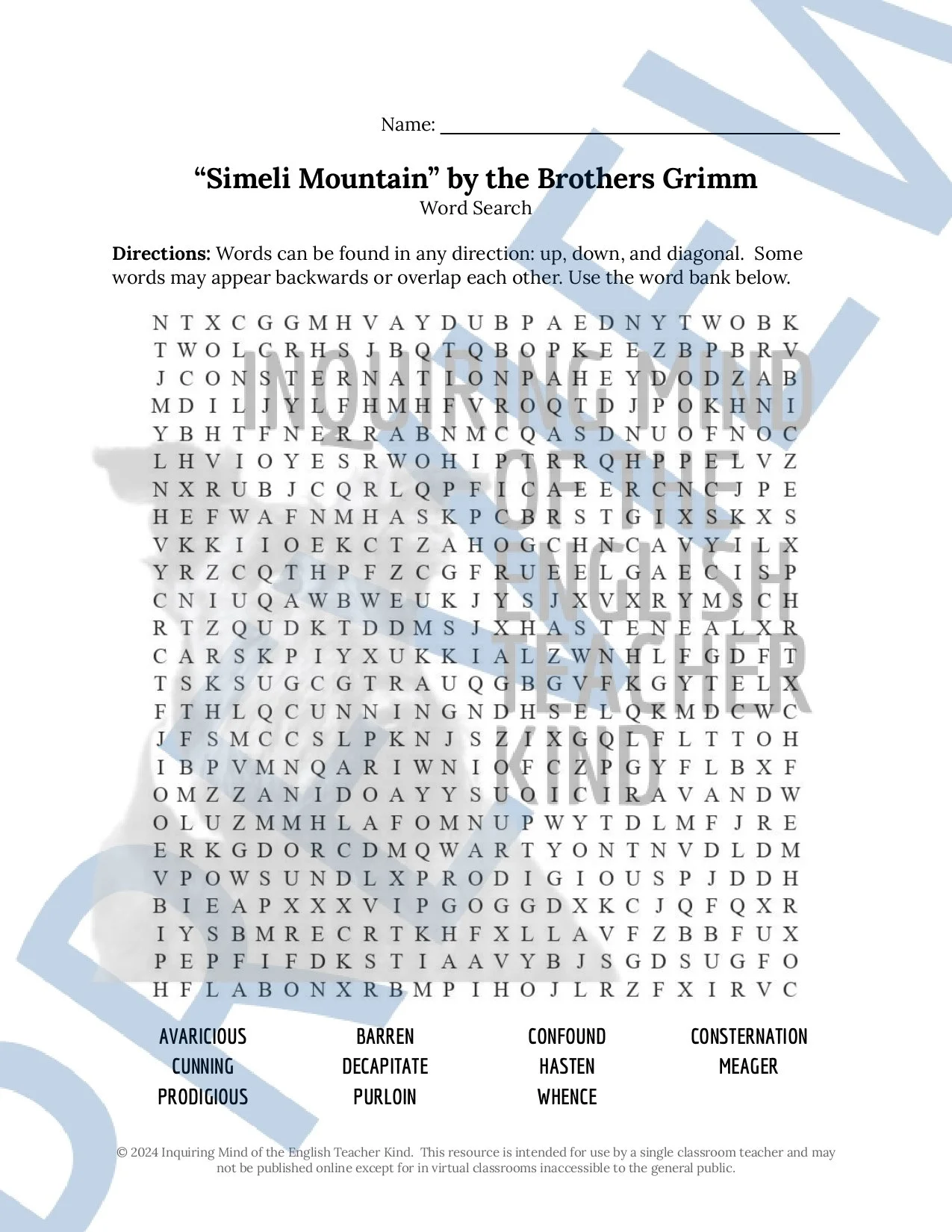 "Simeli Mountain" Quiz, Close Reading Worksheet, and Vocabulary Games ...