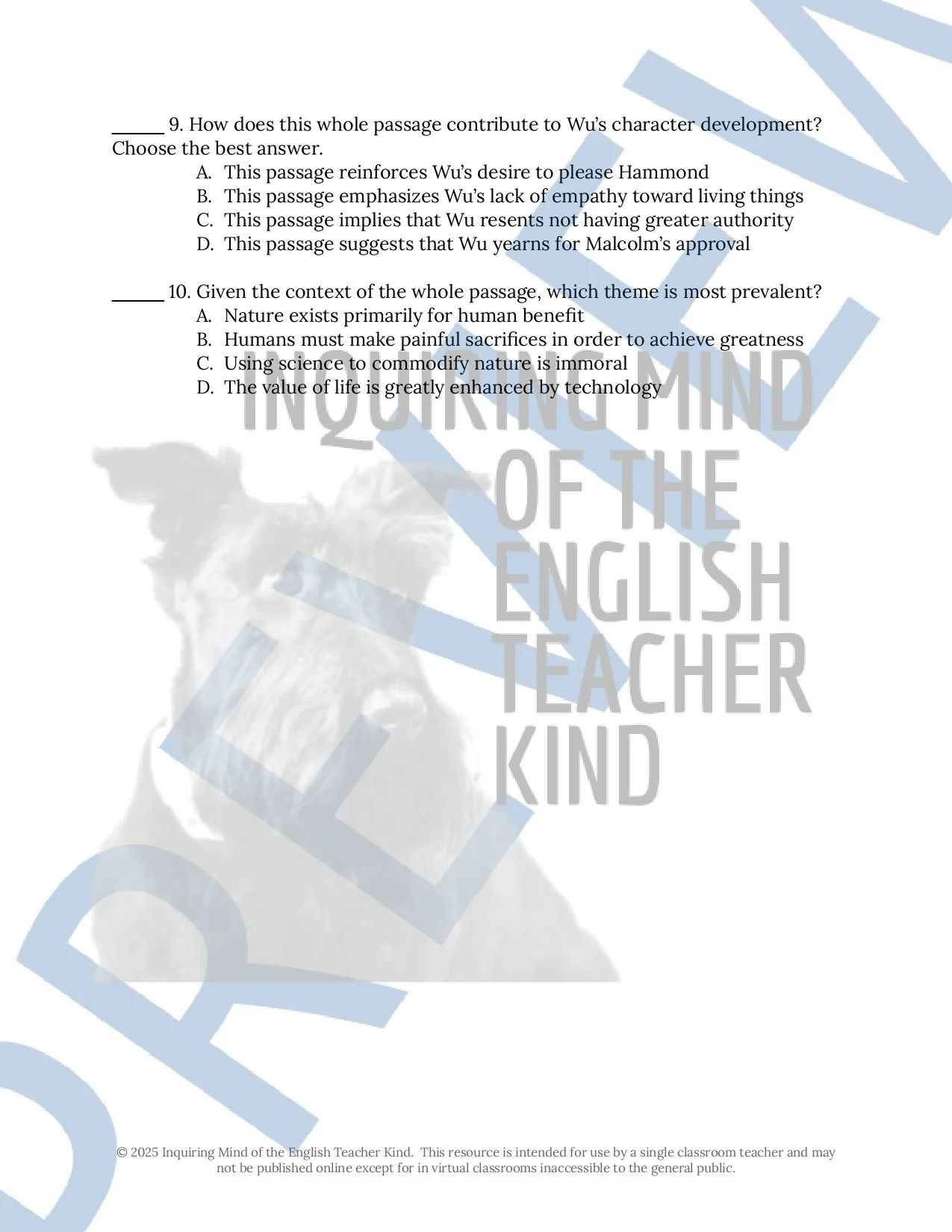 Jurassic Park by Michael Crichton Close Reading Analysis Worksheets and ...