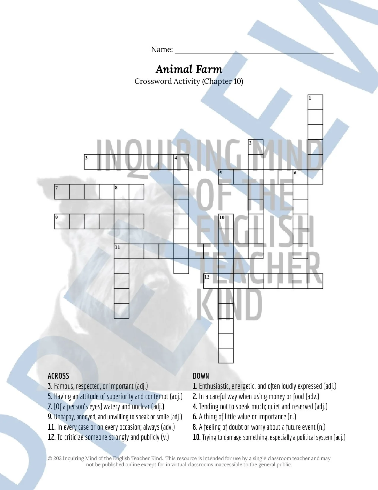 Animal Farm by George Orwell Quiz, Close Reading, and Summative Project ...