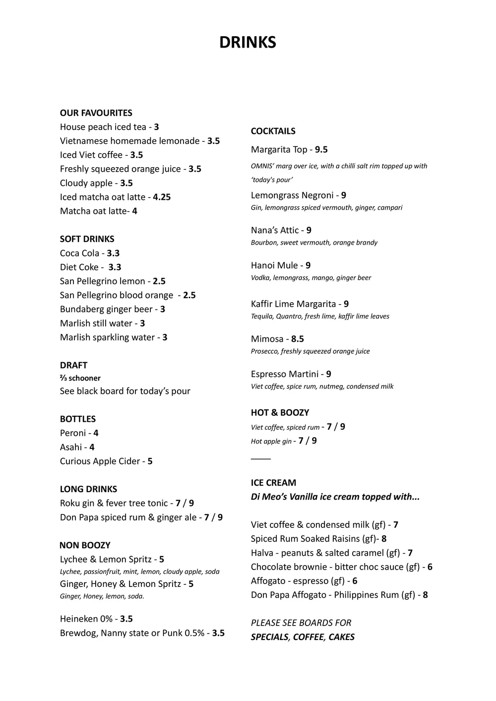 Menu — OMNI