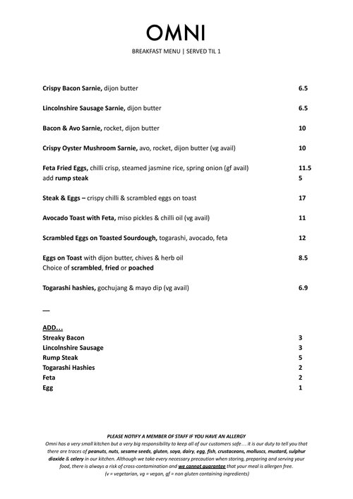 Menu — OMNI