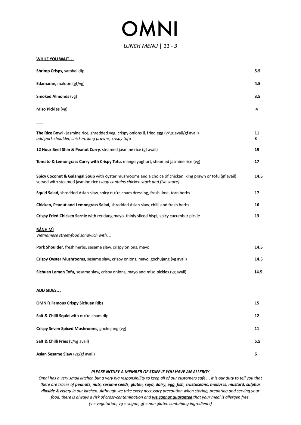 Menu — OMNI