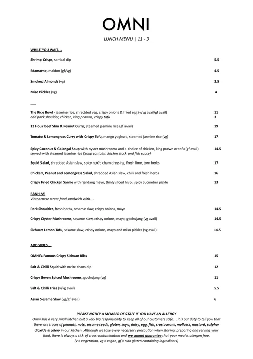 Menu — OMNI