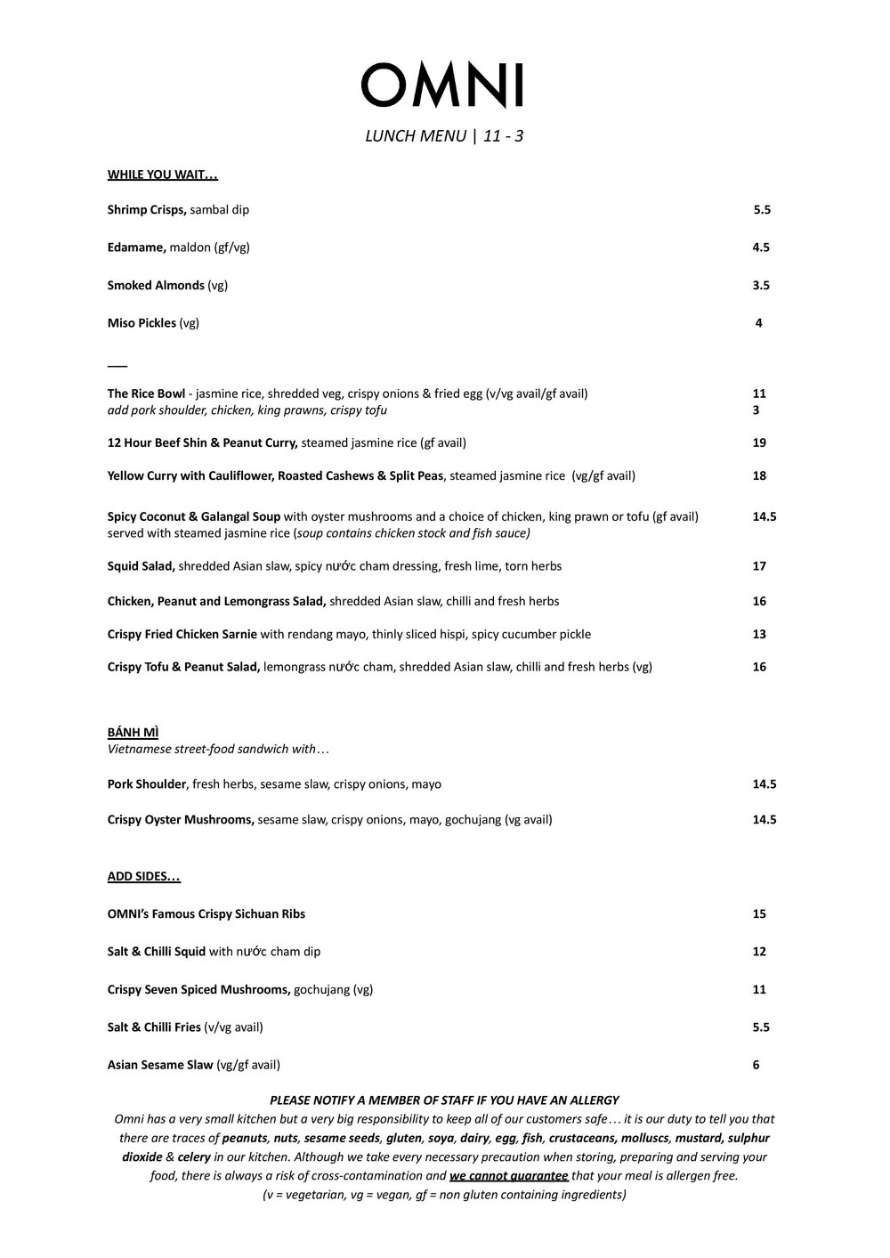 Menu — OMNI