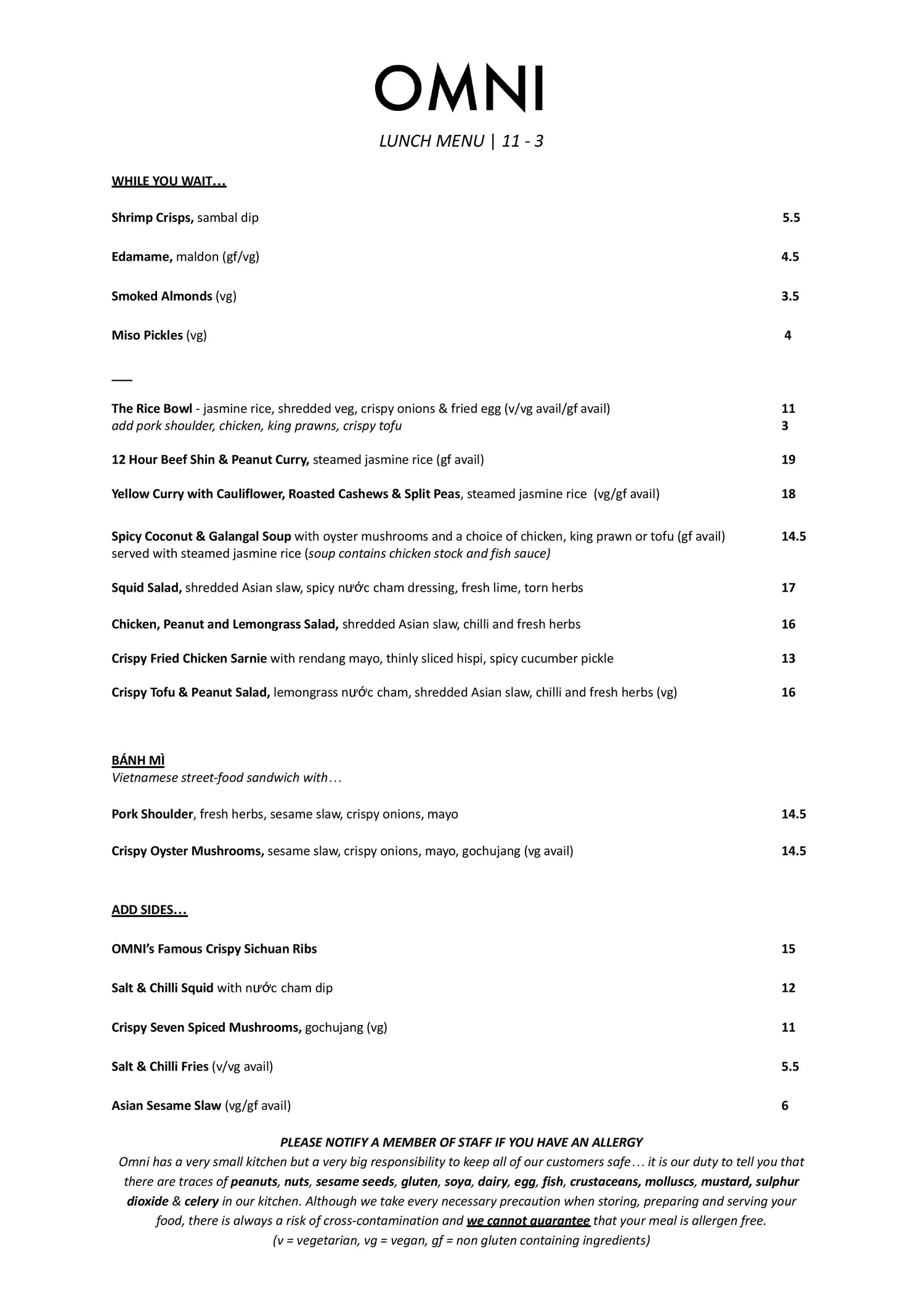 Menu — OMNI
